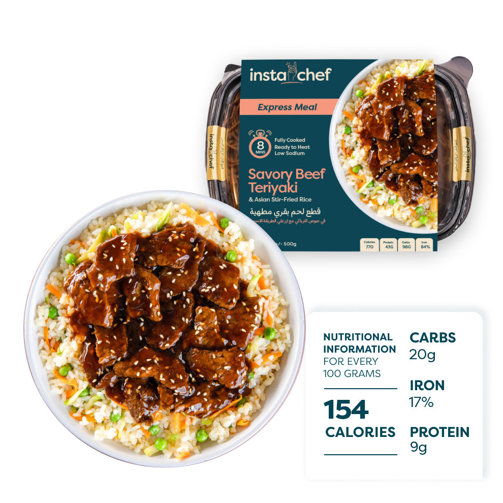 Savory Beef teriyaki & Stir-Fried Rice (500grams) – InstaChef